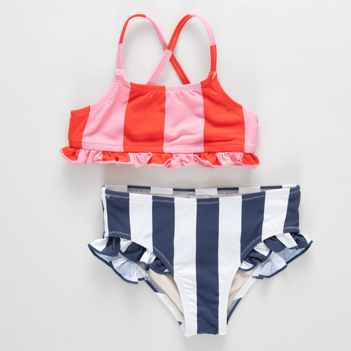 Joy Bikini - Wide Pink and Red Stripe — Collins & Conley